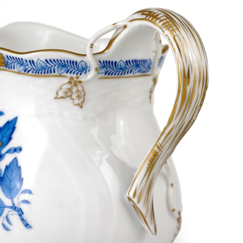 Herend Chinese Bouquet Blue Milk Pitcher, 4.25” 16 oz.