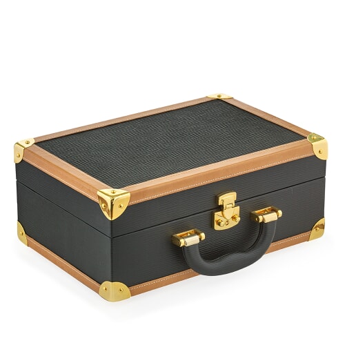 Italian Leather Wave Jewelry Briefcase