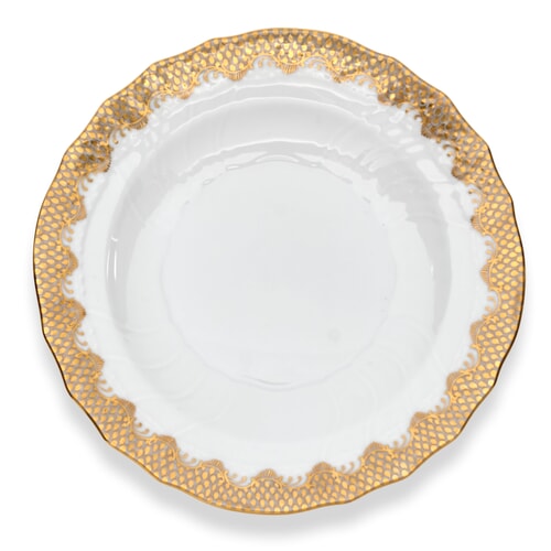 Herend Fish Scale Gold Dinner Plate