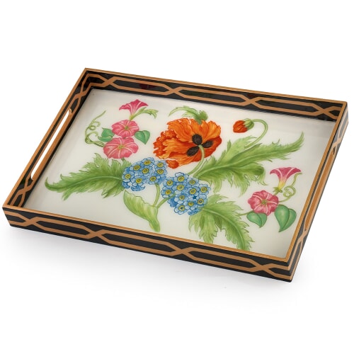 Poppy & Primrose Lacquered Tray