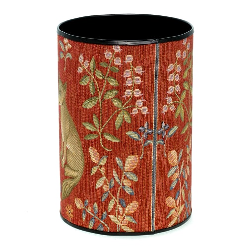 Medieval Rabbit & Fox Tapestry Wastebasket