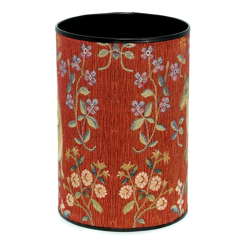 Medieval Rabbit & Fox Tapestry Wastebasket