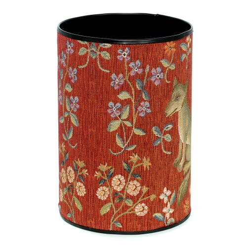 Medieval Rabbit & Fox Tapestry Wastebasket
