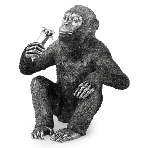 Sterling Silver Monkey with Banana