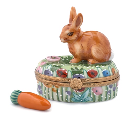Rabbit in Flower Field Limoges Box