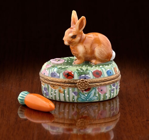 Rabbit in Flower Field Limoges Box