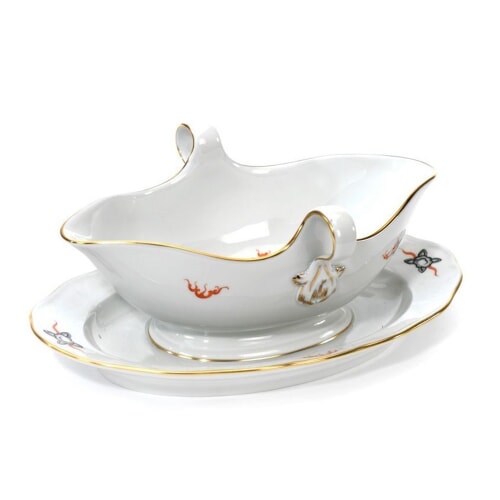 Meissen Ming Dragon Black Gravy Boat