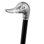 Silver Handled Animal Sleek Black Walking Sticks