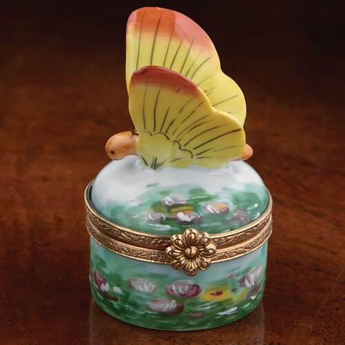 Yellow Butterfly Limoges Box