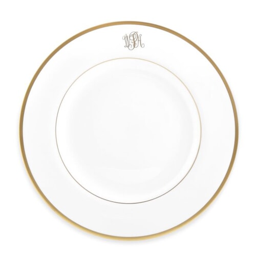 Pickard Signature Gold Script Monogram Dinner Plate