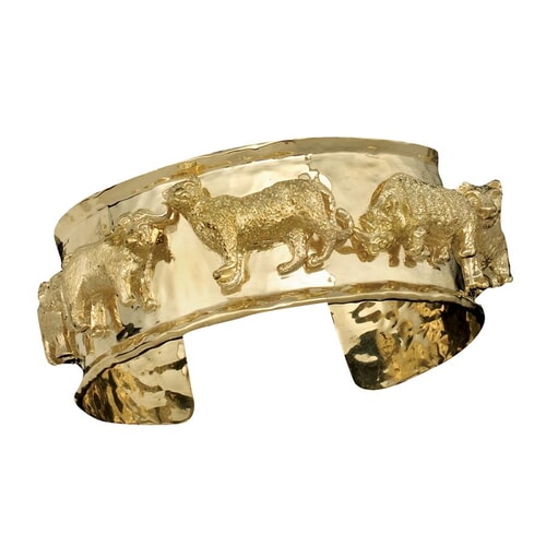 18k Yellow Gold Big Five Full Body Cuff Bracelet