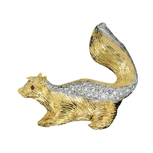 18k Yellow Gold Skunk Pin