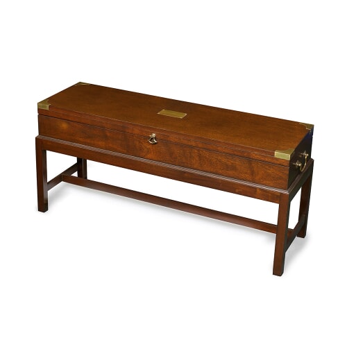 Mahogany Chart Table with Monogram